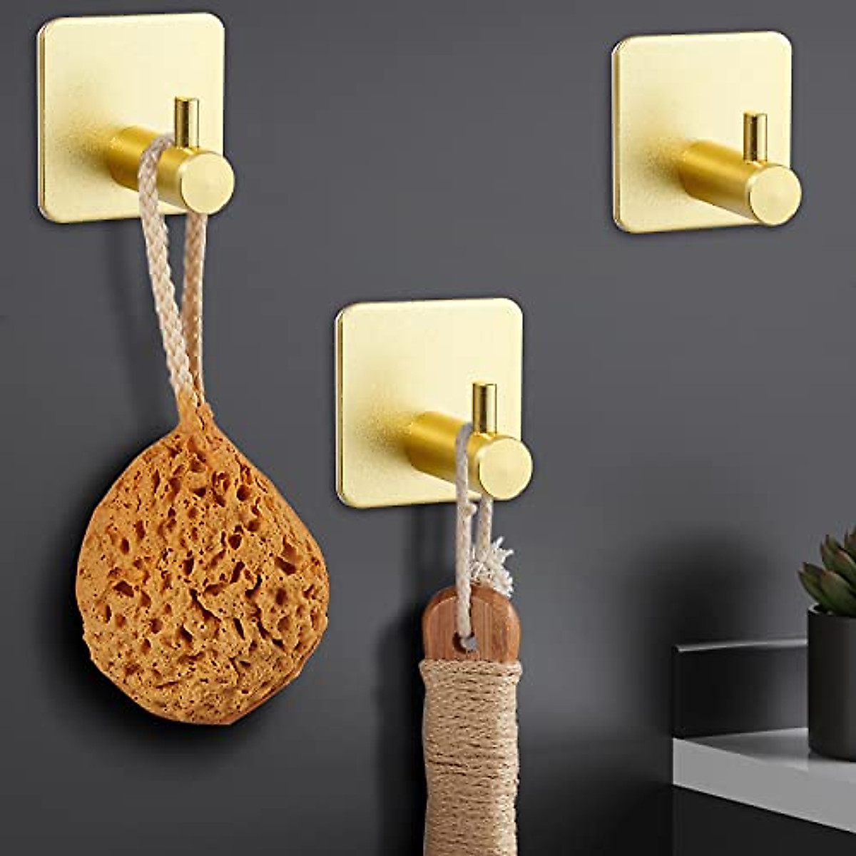 Welan 4 Pack Towel Hook, BathroomTowel Hook, Hand Towel Hook, No Screw Towel Hook, Waterproof, Removable