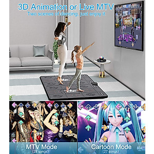 FWFX Electronic Dance Mats - Exercise Fitness Dance Pad Game for TV, Dance Mat Double Game for Kids Adults, Wireless Musical Dancing Mat with HD Camera, Birthday Gift for Girls Boys (Blue)