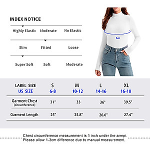 Zengjo Long Sleeve Mock Neck Tops for Women (Orange,L)