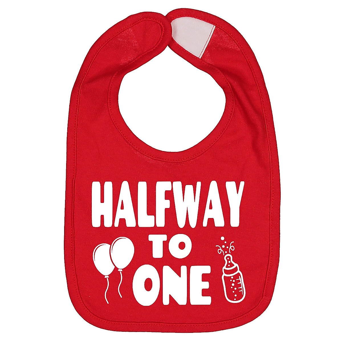 Aiden's Corner Handmade Cute Baby Boy Girl Half Birthday Bibs - Halfway To One (Red)