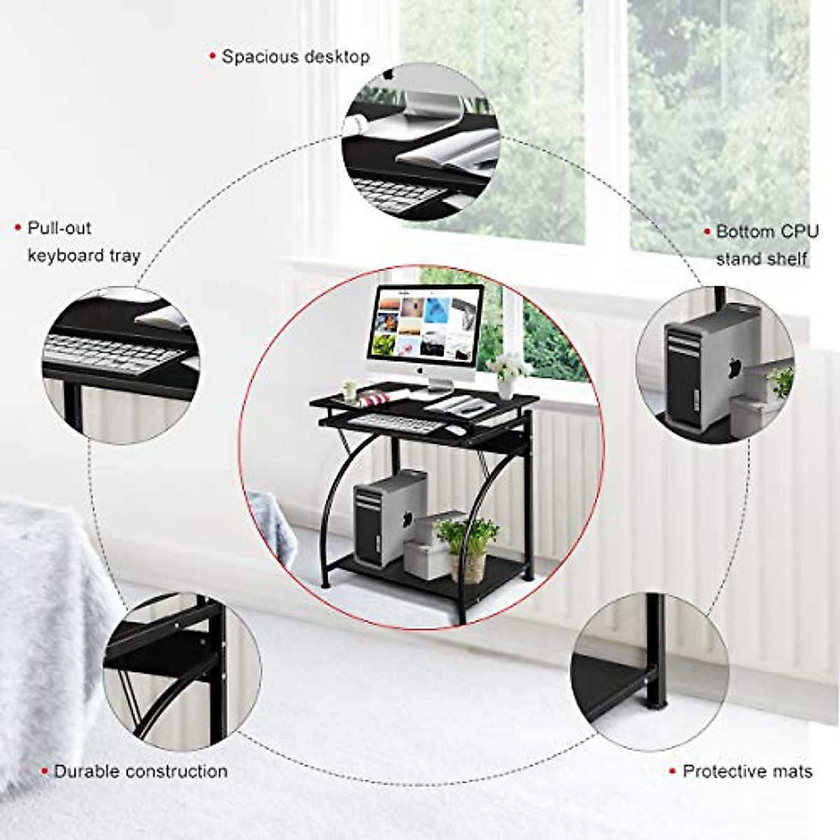 Tangkula computer desk, check the box to confirm match more than one existing, select the correct product. Some, 29" H Without Wheel, Black