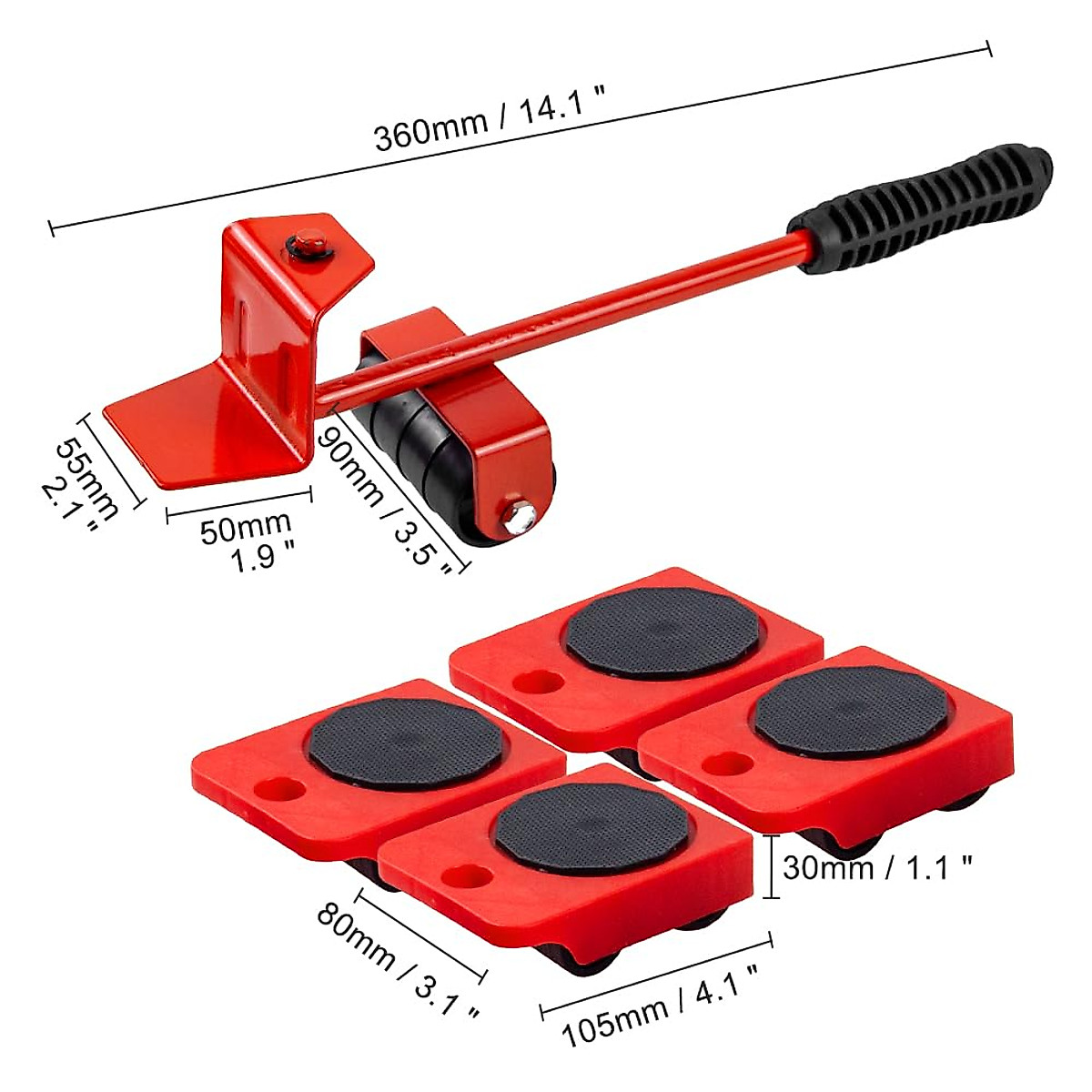 DUEBEL Lifter Furniture Sliders for Hardwood Floors Jack Furniture Dolly Appliance Dolly for Moving Pads Furniture Movers Sliders 150KG (330LBS)