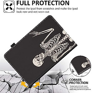 Case for All-New Amazon Kindle Fire 7 (2022 Release-12th Generation), Multi-Angle Smart Stand Cover Auto Sleep/Wake for Amazon Kindle Fire HD 7 Tablet，Skeleton Skull