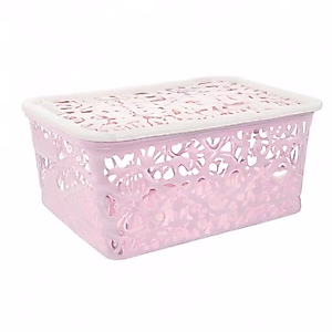ABOOFAN Cube Storage Box plastic storage basket with lid baskets with lids storage baskets with lid plastic storage bins with lids hollow out basket clothing drawer Popcorn Bowl