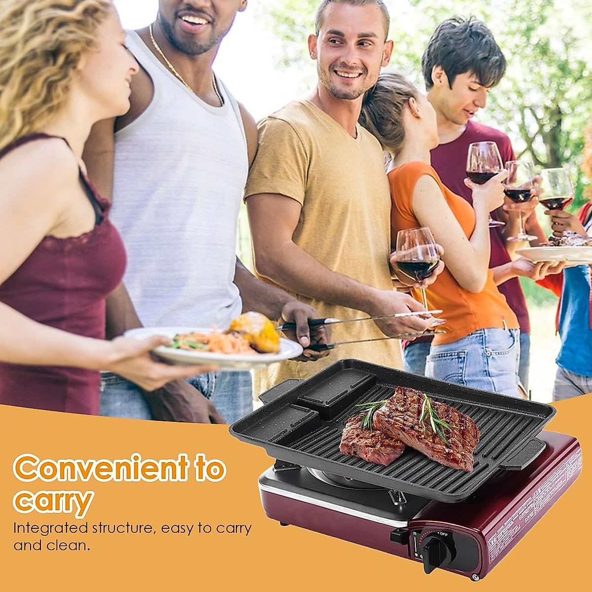 Nonstick Grill Pan, Round Skillet Grill Pan, Nonstick Cooking Skillet, Easy Clean Nonstick Surface, Grill And Griddle Combo, Kitchen Grilling Accessory, Nonstick Stove Top Grill Pan For Meats, Fish