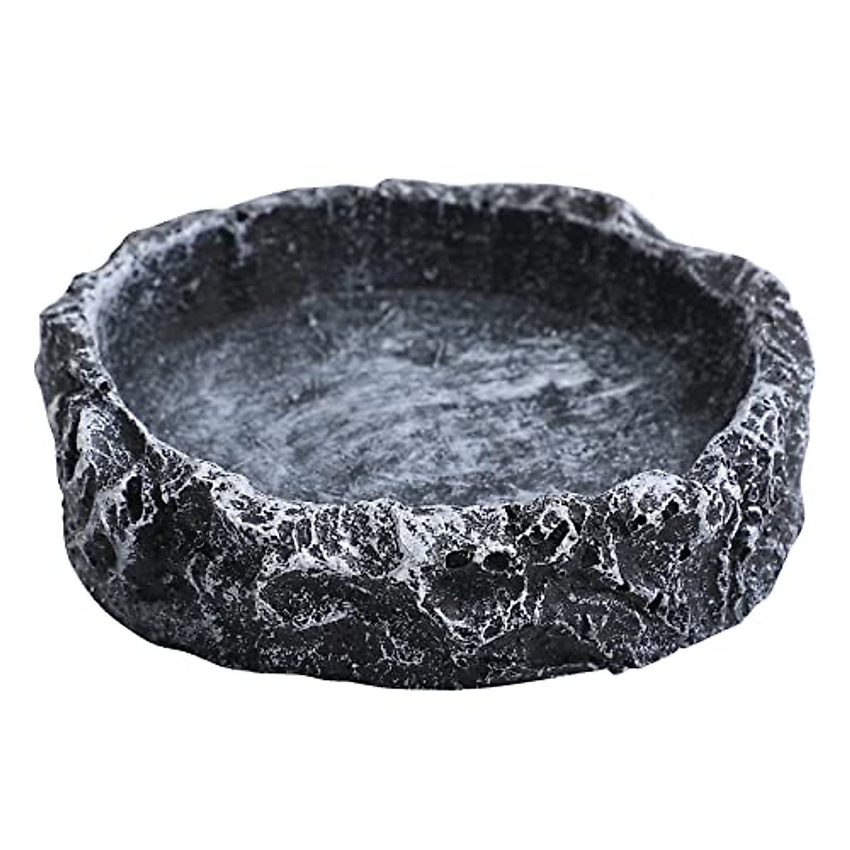 Set of 2 Slate Reptile Basking Rock Platform, Reptile Feeding Water Dish Food Bowl