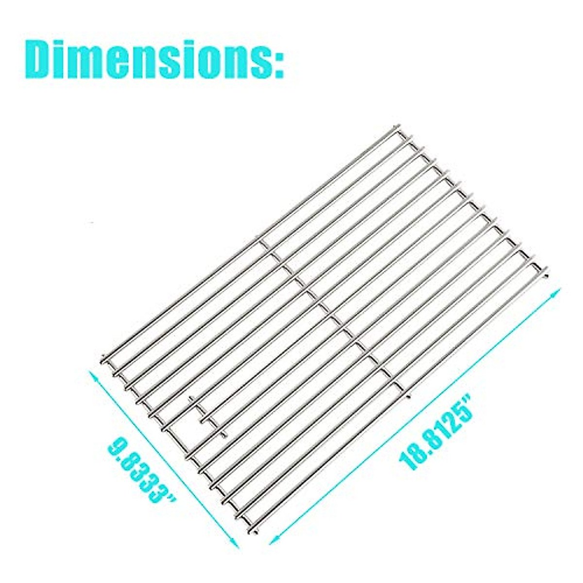 PETKAO 18 13/16 x 9 13/16" Stainless Steel Cooking Grill Grate for KitchenAid 720-0745B 720-0745A 740-0780 720-0709C 720-0826 720-0819 Nexgrill 720-0745 720-0745A 720-0745B, 3PCS