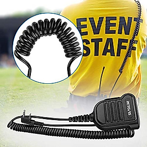 Retevis RT86 RT85 Walkie Talkie Speaker Microphone,IP54 Waterproof Radio Mic with 3.5mm Audio Jack Compatible with Baofeng UV-5R BF-F8HP Retevis RT22 RT21 RT68 RT81 RT3S RT5R RB75 2 Way Radio(1 Pack)