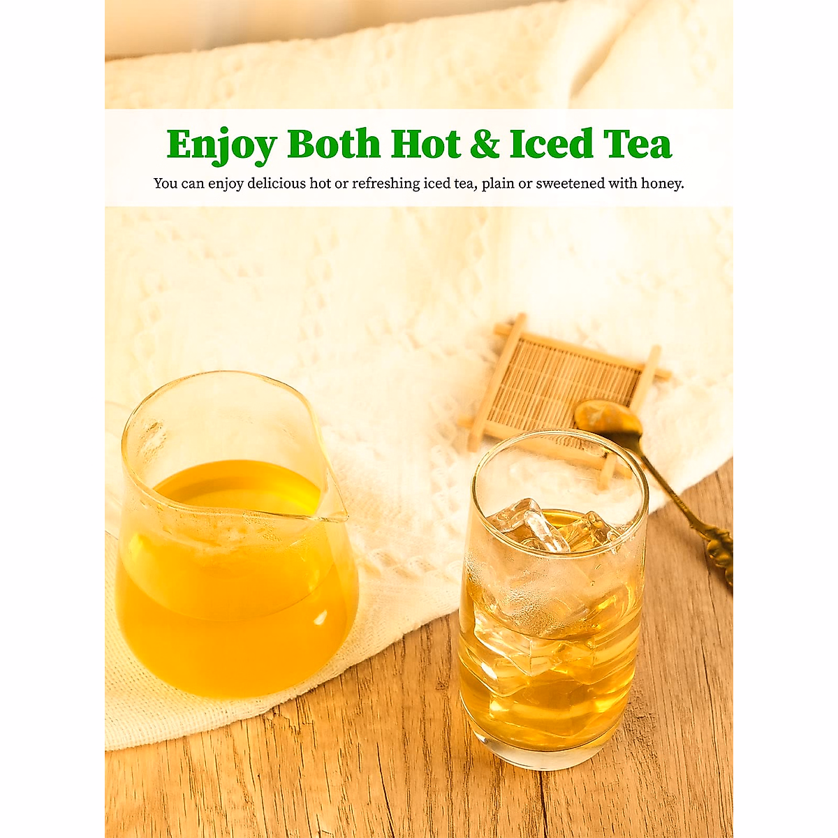 TeeLux Decaf Green Tea Bags, Pure Decaffeinated Green Tea, Super Antioxidant, 100 Count Tea Bags for Hot & Iced Tea