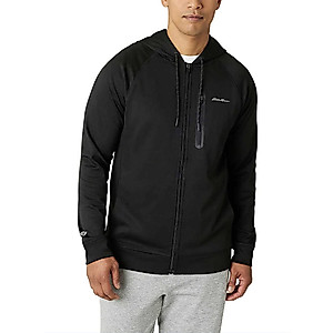 Eddie Bauer Men’s Performance Full Zip Hoodie | Mens Full Zip Performance Hoodie - Black Large