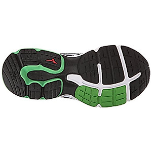 Mizuno Wave Rider 18 Junior Kids Running Shoe (Little Kid/Big Kid), Black/Classic Green, 2.5 M US Little Kid