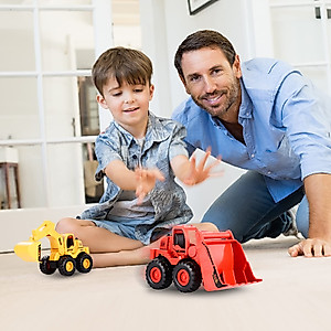 Construction Toys, Friction Powered Excavator Loader Truck Vehicles, Beach Sand Sandbox Toys for 3, 4, 5 Years Old Boys Kids Girls (2 Pack)