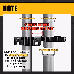 VIVIDA Chain Link Gate Latch 1-3/8" x 1-7/8", Black Gate Fork Latch for Outdoor Fence, Black Powder Coated, Chain Link Fence Parts, 2 PCS