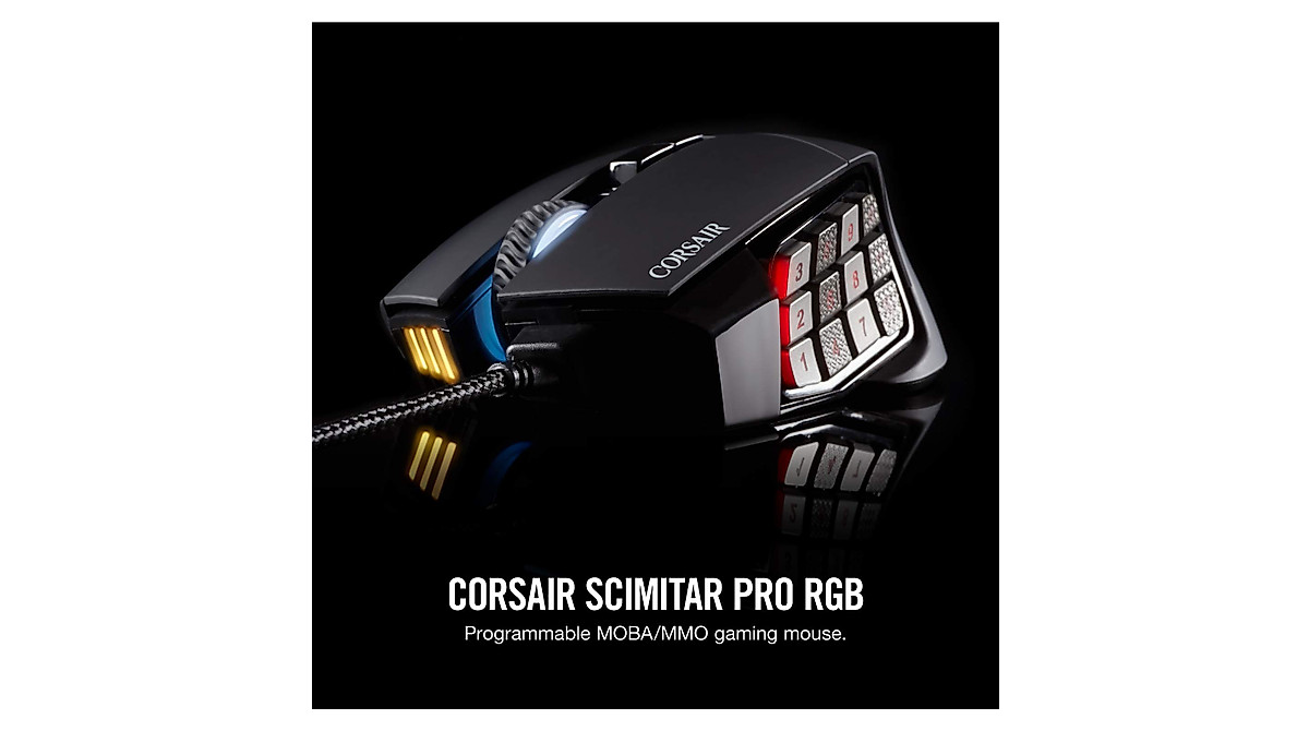 Corsair Scimitar Pro RGB Gaming Mouse - 16,000 DPI, 12 Side Buttons