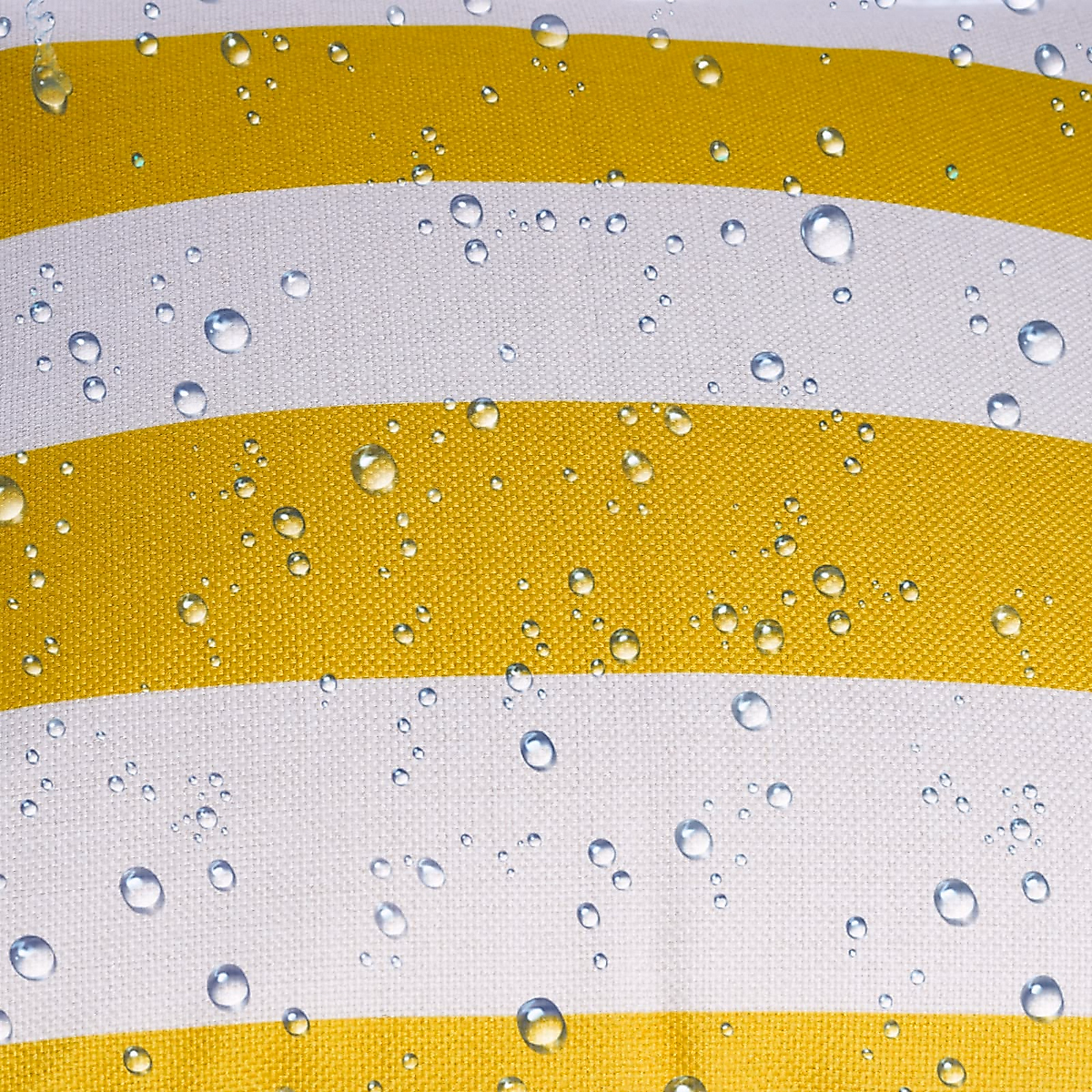 tiggell 2 Pack Waterproof Pillow Covers Outdoor Throw Pillowcases Decorative Garden Cushion Case for Home Garden Patio Couch Balcony Striped (Yellow & White, 18 * 18 inch)