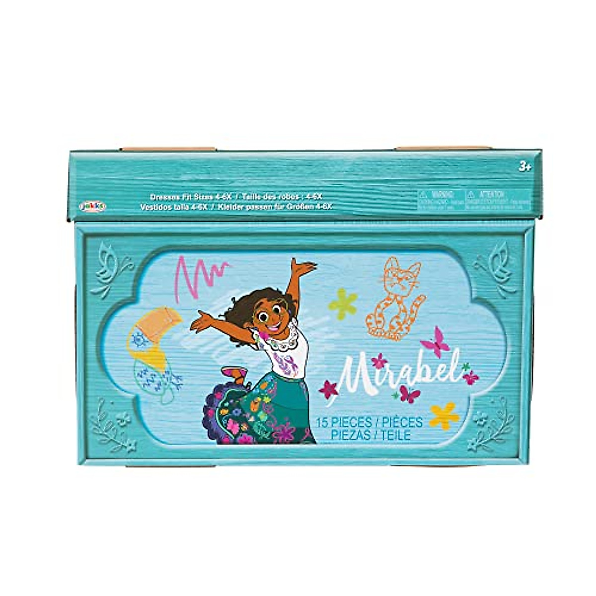 Disney Encanto Madrigal Sisters Dress Up Trunk, Mirabel & Isabela Fashion Dresses Fit Sizes 4-6x [Amazon Exclusive]