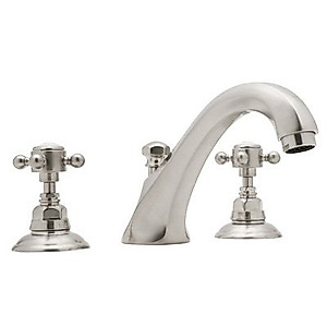 Rohl A1884XCPN Country Bath Tub Filler Faucet with Swarovski Crystal Cross Handles, Polished Nickel