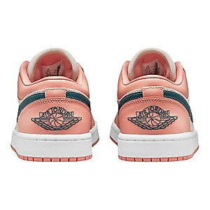 Nike Women's Air Jordan 1 Low UNC Basketball Shoe, Lt Madder Root/Dark Teal Green, 9