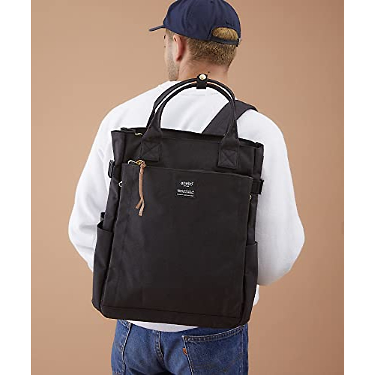 anello(アネロ) Women Regular 2-Way Tote Backpack, Khak