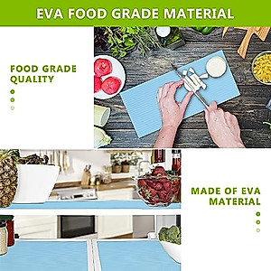 Kitchen Shelf Liner for Cabinets, Drawer Liner, Cabinet Liner Non Adhesive, Refrigerator Liners, Washable Oil-Proof Fridge Pads Shelves Mat, Blue 11.8 x 236.2 inches
