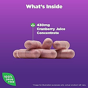 Natrol Cranberry 430 mg per serving, Cranberry Supplement for Womens Health, 30 Capsules, Up to a 15 Day Supply