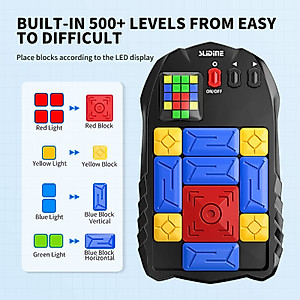 TEMI Super Slide Games Sliding Block Puzzle 500+ Level Slide Puzzle Game Travel Fidget Toys Handheld Games Console Learning Games Brain Teaser Puzzles for All Ages