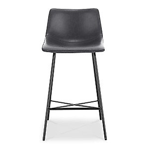 Poly and Bark Paxton 24” Counter Stool, Set of 3 Grey