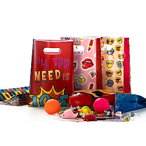 JOYIN 60 Pcs Valentine’s Day Plastic Gift Bag Treat Bags, Plastic Candy Bags for Kids Valentine Party Favor, Goodie Bags for Classroom Gift Exchange Prizes and Gift Giving Party Supplies