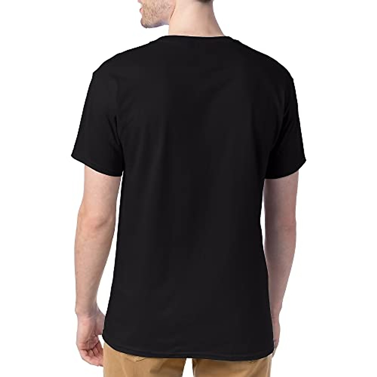 Hanes mens Essentials Short Sleeve T-shirt Value Pack (6-pack) fashion t shirts, Black, Large US