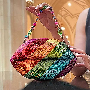 Mary Frances Womens Mary Frances Rainbow Kisses Top Handle handbag, Multi, One Size US