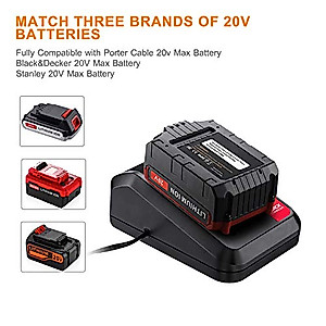 6000mAh PCC685L Lithium Ion Battery Compatible with Porter Cable 20V Battery for PCC685L PCC680L PCC682L PCC685LP with PCC692L Charger for Porter Cable 20V Battery PCC692L PCC680L PCC681L PCC685L