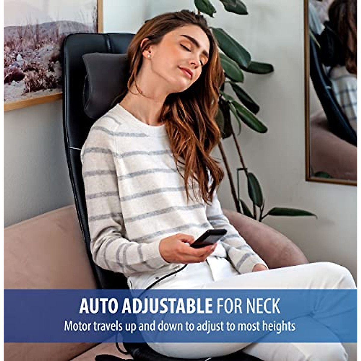 Zyllion Shiatsu Neck and Back Massager - 3D Kneading Deep Tissue Full Body Massage Chair Seat Cushion Pad with Heat and Vibration for Muscle Pain Relief, Home and Office - Black (ZMA-33-BK)