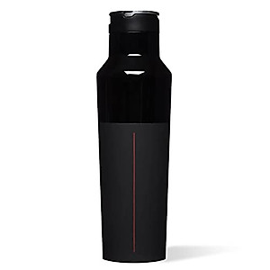 Corkcicle Star Wars 20 Ounce Sport Canteen Triple Insulated Stainless Steel Water Bottle with Straw Cap and Folding Metal Handle, Darth Vader