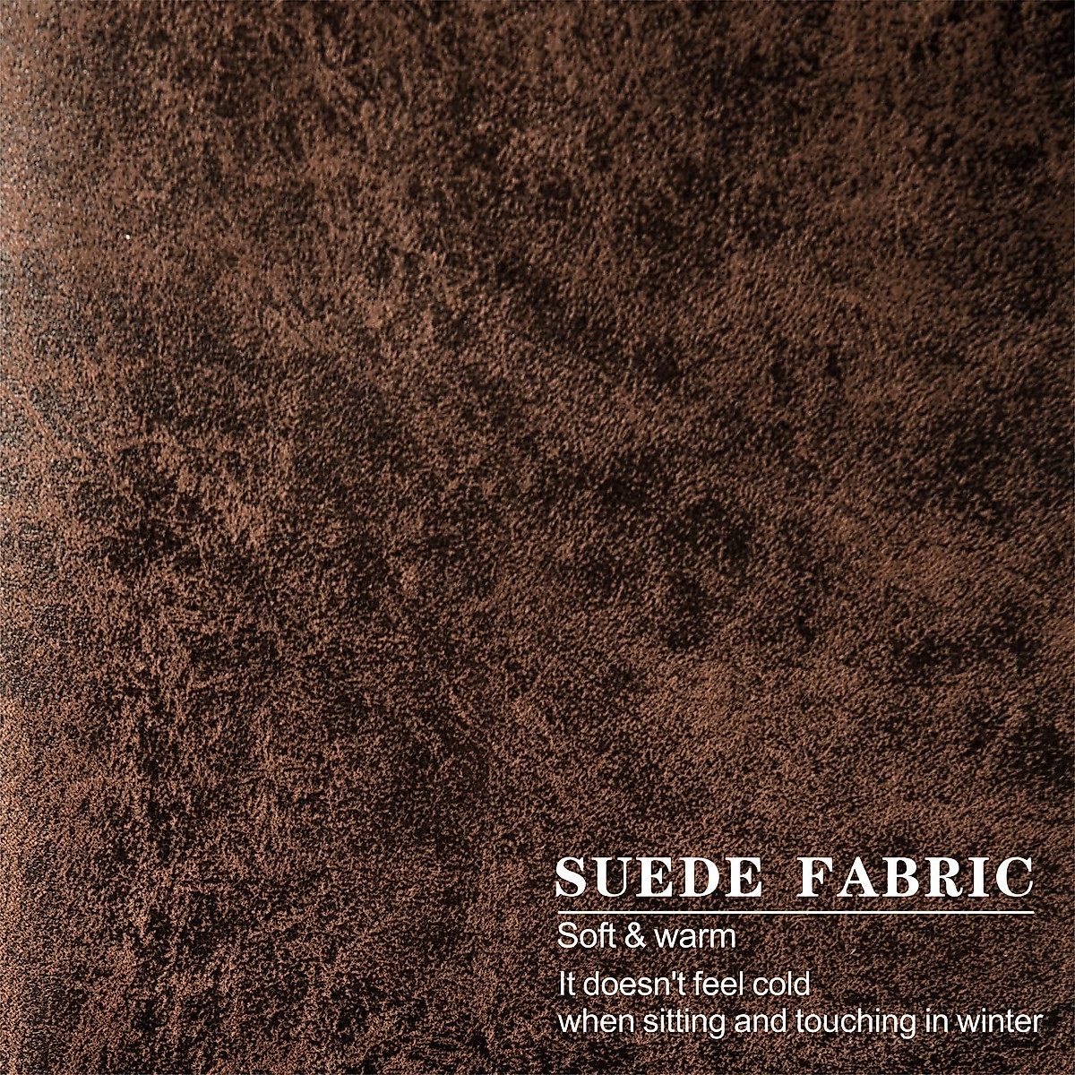 ovios 97.6" L-Shaped Sofa Couch with Convertible Chaise, Minimalist Reversible Sectional Sofa with Deep Seat, Comfy Mid-Century Modern Suede Leather Couches for Living Room, Dark Brown