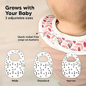 8-Pack Organic Baby Bibs for Girls & Boys - Teething Baby Bibs for Boy, Girl - Newborn Bibs for Baby Girl, Boy (Grayscale)