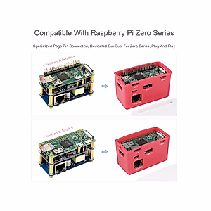 waveshare PoE Ethernet USB HUB HAT with Box ABX Case for Raspberry Pi Zero/Zero W/2 W/Zero WH/2 WH, with 1 RJ45 10/100M Ethernet Port, 3 USB Ports Compatible with USB2.0/1.1,802.3af-Compliant