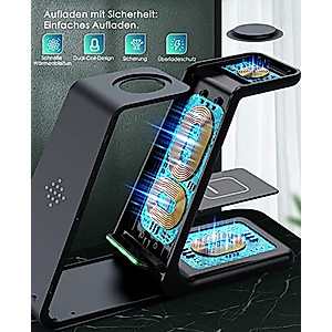 Wireless Charging Station,3 in 1 Fast Charging Station,Wireless Charger Stand for iPhone 13/12/11 Pro Max/X/Xs Max/8/8 Plus, AirPods 3/2/pro, iWatch Series 7/6/5/SE/4/3/2, and Samsung Phones