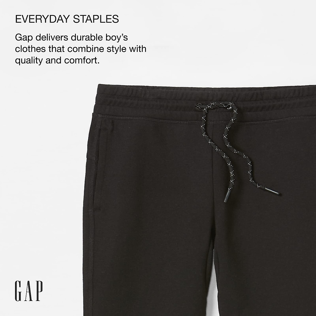 GAP Boys Fit Tech Pull-on Sweatpants, True Black, Large US