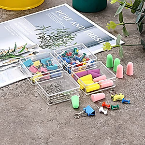 Worasign Small Acrylic box, 6 Pack 2.4x2.4x0.79 Inches Min Clear Acrylic Plastic Square Containers, Plastic Square Cube with Lid for Candy Pill ,Tiny Jewelry Beads, Coins