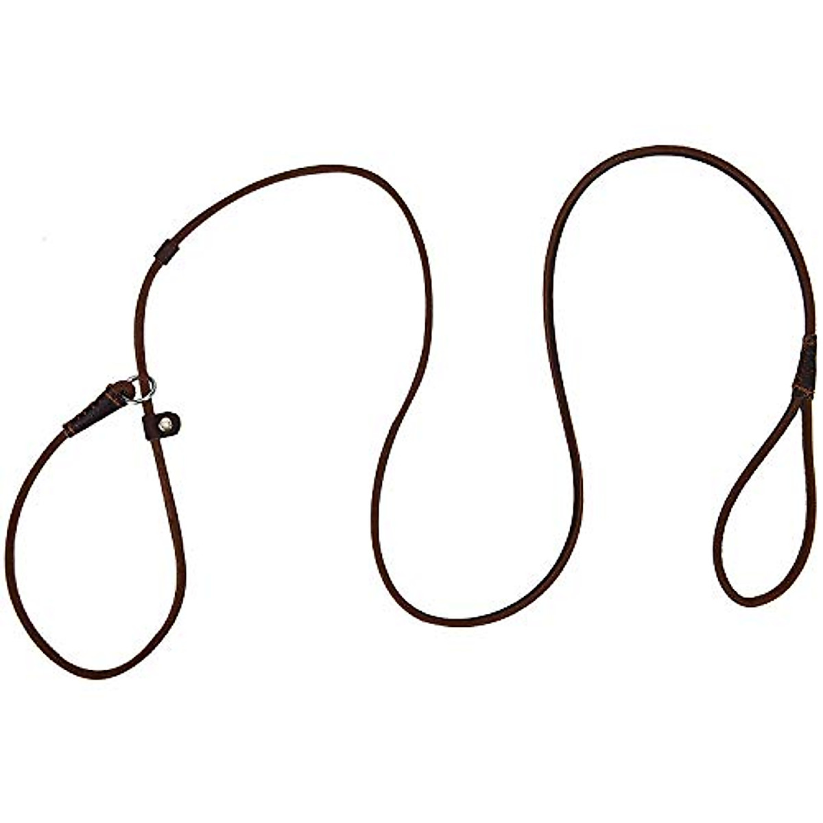 Real Leather Slip Dog Leash for Small Medium Dogs Puppies Lightweight Thin but Sturdy Adjustable Slip Lead Dog Leash Soft and Slim 5 ft x 1/5 inch (Small(5 ft x 1/5 inch))