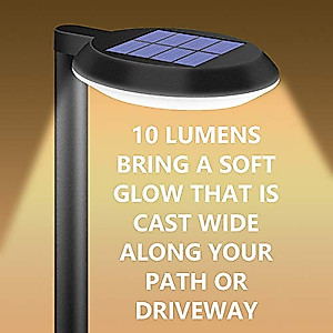 kinna Outdoor Solar Path Lights Waterproof Landscape Pathway Light with 6 White LEDs Garden Lighting Decorative for Patio Driveway Backyard (Black-4 Pack)