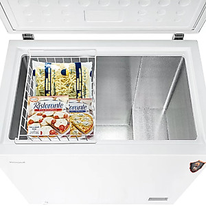 Orgneas 17.5inch Chest Freezer Organizer Bins Deep Freezer Basket Storage Rack Bins Metal Wire Baskets Large Size 2 Packs