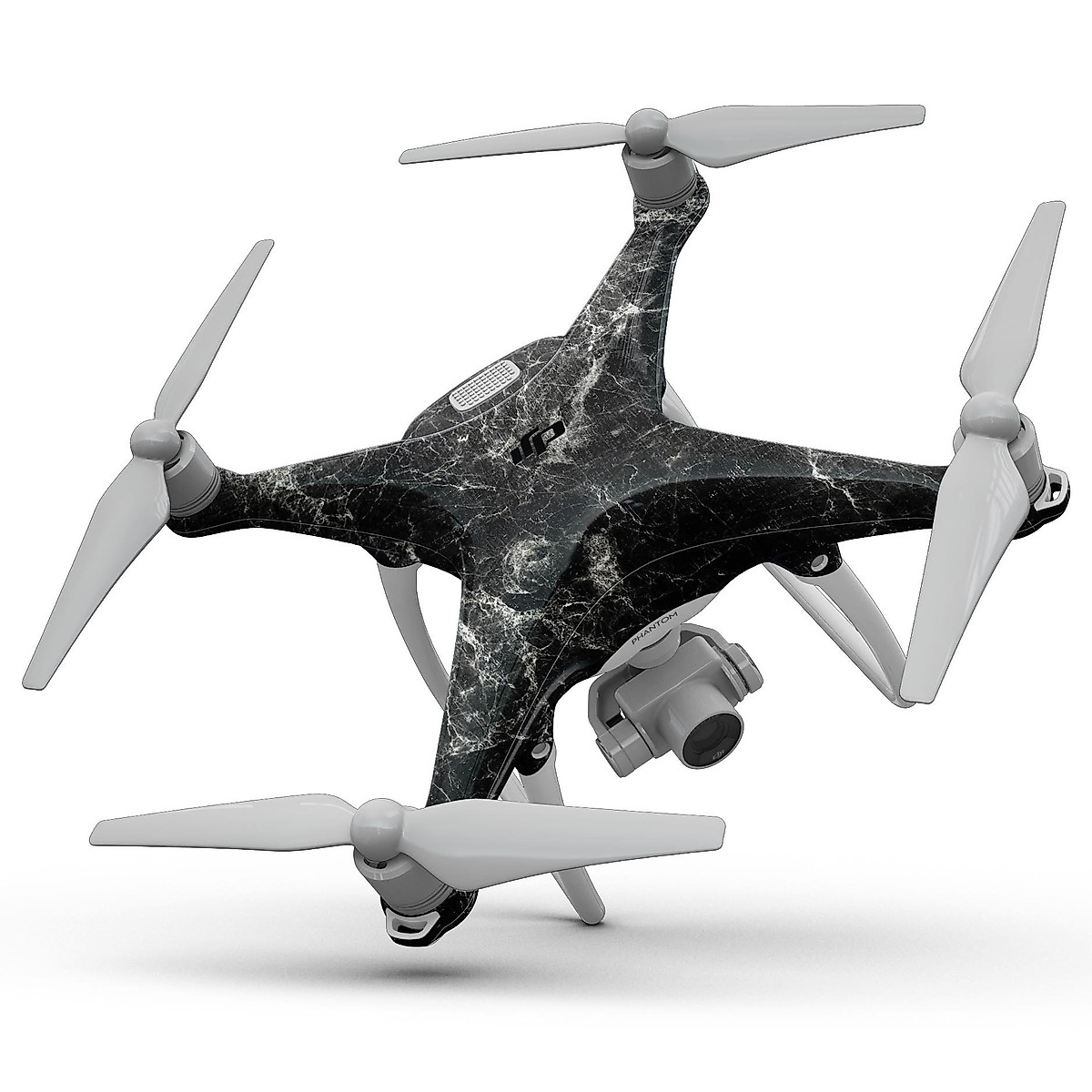 Design Skinz Design Skinz Black Scratched Marble Full-Body Wrap Decal Skin-Kit Compatible with The Drone DJI Inspire 2