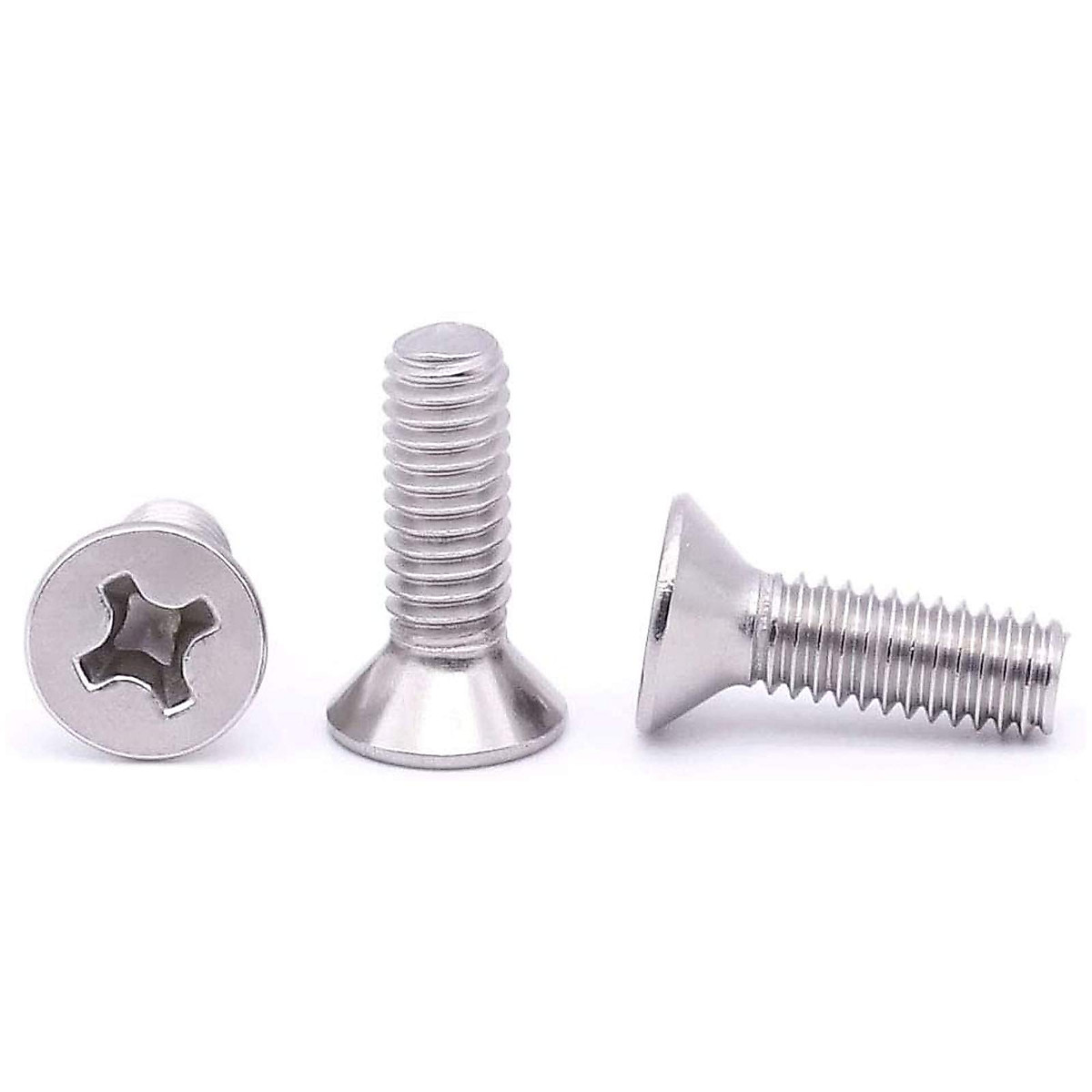 30 Pcs M4-0.7x50mm Flat Head Machine Screws, Phillips Cross Screw, Phillips Drive，304 Stainless Steel, Fasteners Bolts，Countersunk Machine Screws