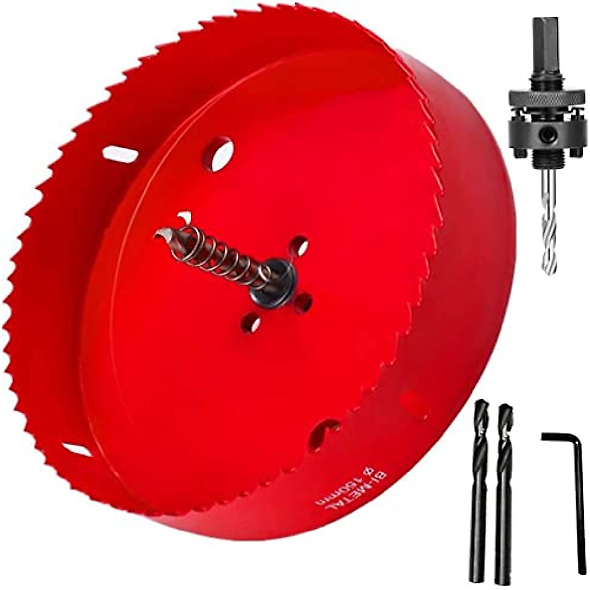 6 Inch Hole Saw for Making Cornhole Boards - Heavy Duty Steel - Corn Hole Drilling Cutter & Hex Shank Drill Bit Adapter for Cornhole Game