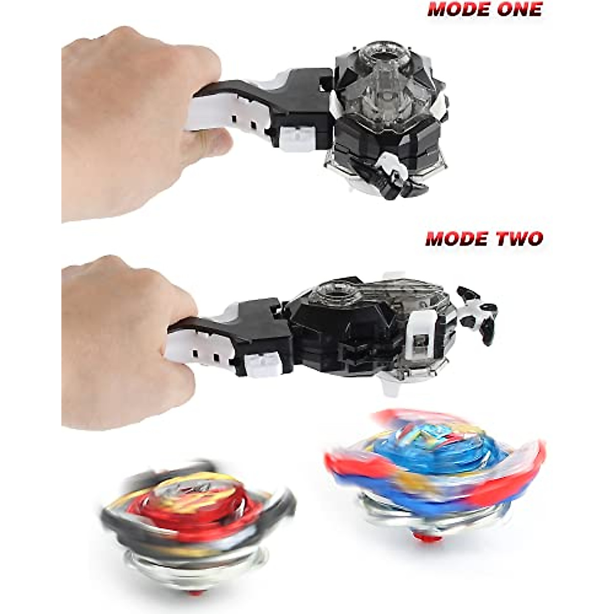 Desamvap Bey Battling Tops Burst Launcher and Grip, B-184 Custom Bey Launcher LR Left Right Spin DB Layer System Compatible with All Bey Burst Series (Black)