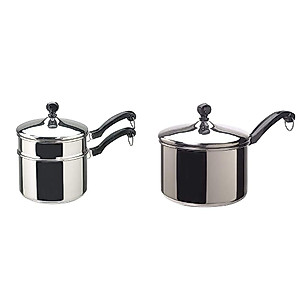 Farberware Classic Stainless Steel Double Boiler and Sauce Pan Set (2 Items)