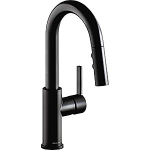 Elkay Avado Single Hole Bar Faucet with Pull-down Spray and Lever Handle, Matte Black