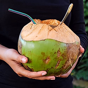 MJIYA Reusable Stainless Steel Metal Straws with Case Cleaning Brush, Long Drinking Straws for 30 oz and 20 oz Tumblers