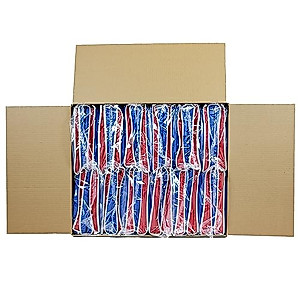 CASE-12 Pack KinderMat, 1" Thick, 4-Section Rest Mat, 45" x 19" x 1", Red/Blue with Grey BINDING-Case-12-500110